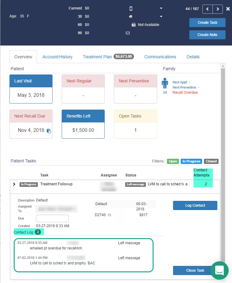How to Log Contact attempt for a Task?